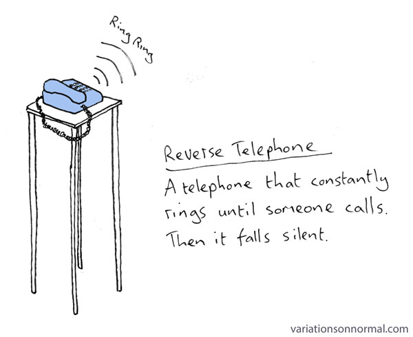 Reverse telephone invention: A constant ringer – Dominic Wilcox
